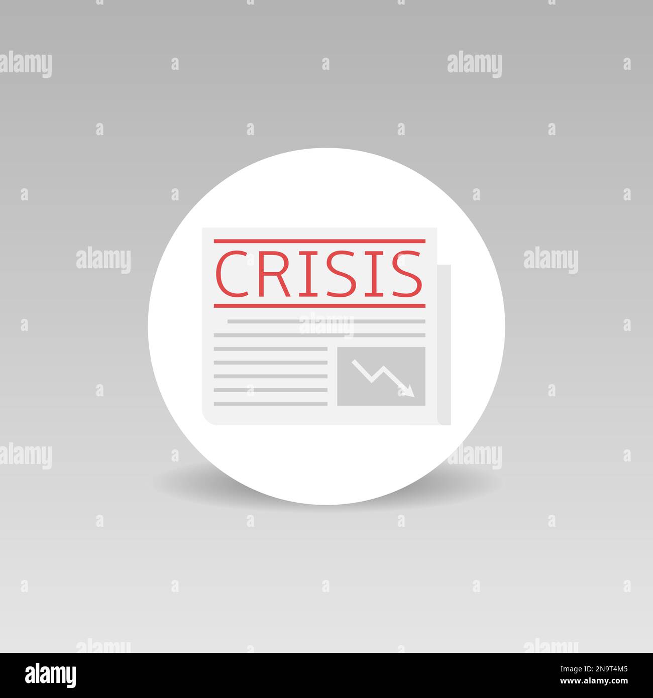 Global economic crisis newspaper icon Financial damage Stock Vector ...