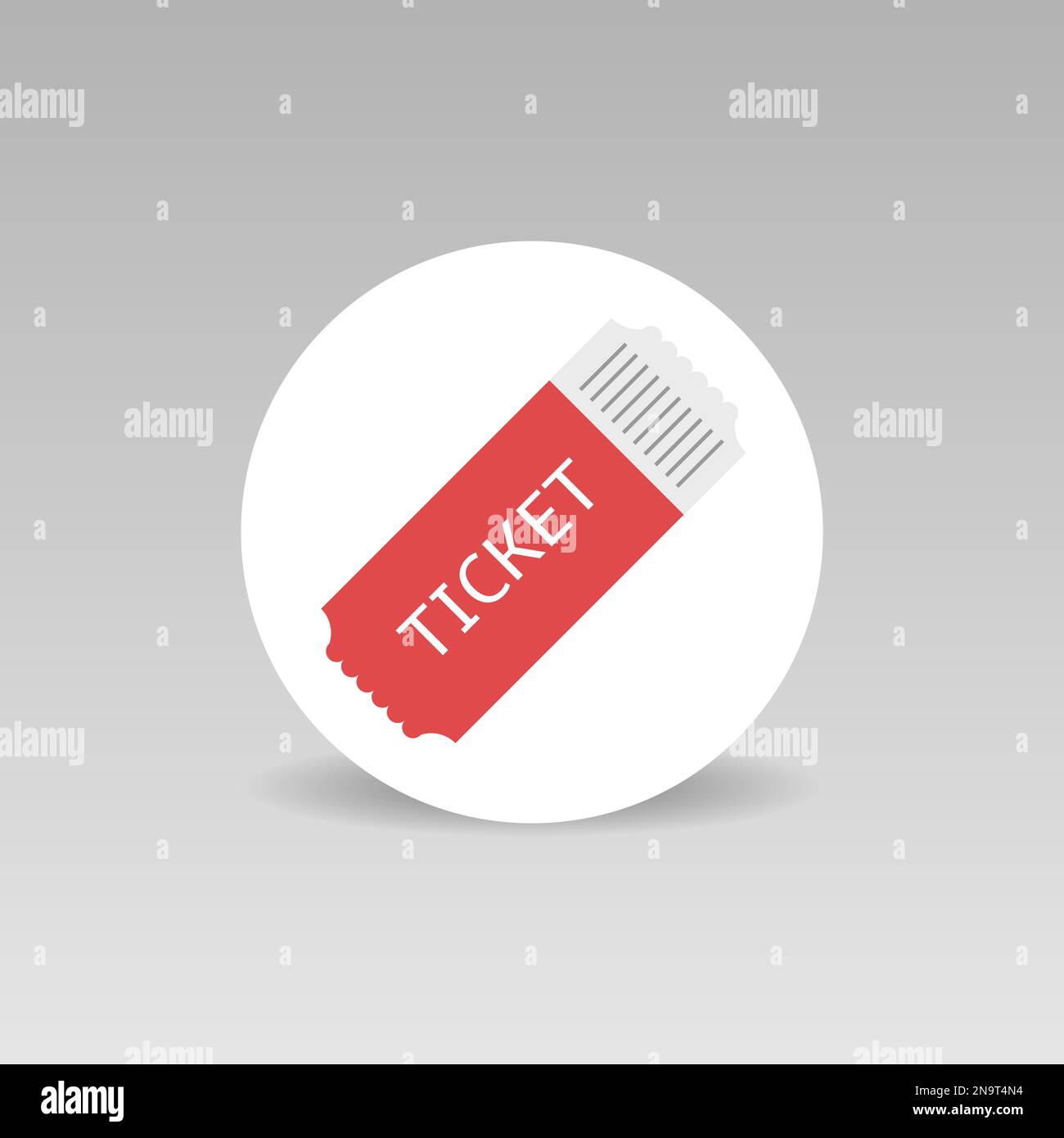 Red ticket round vector icon red silhouette old style ticket Stock ...