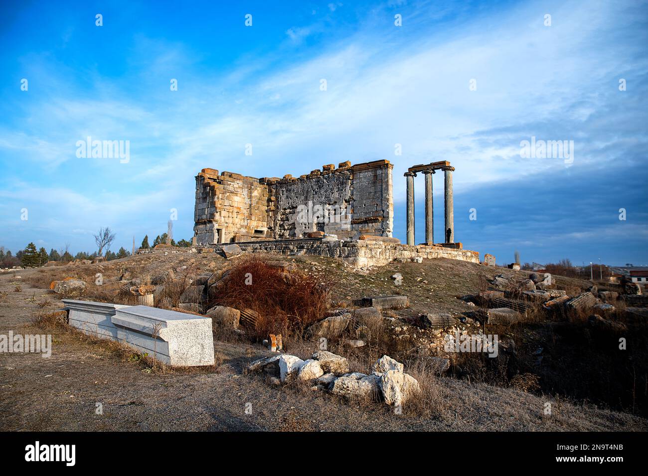 Temple of Zeus in the ancient city of Aizanoi, Kutahya, Turkey Stock ...