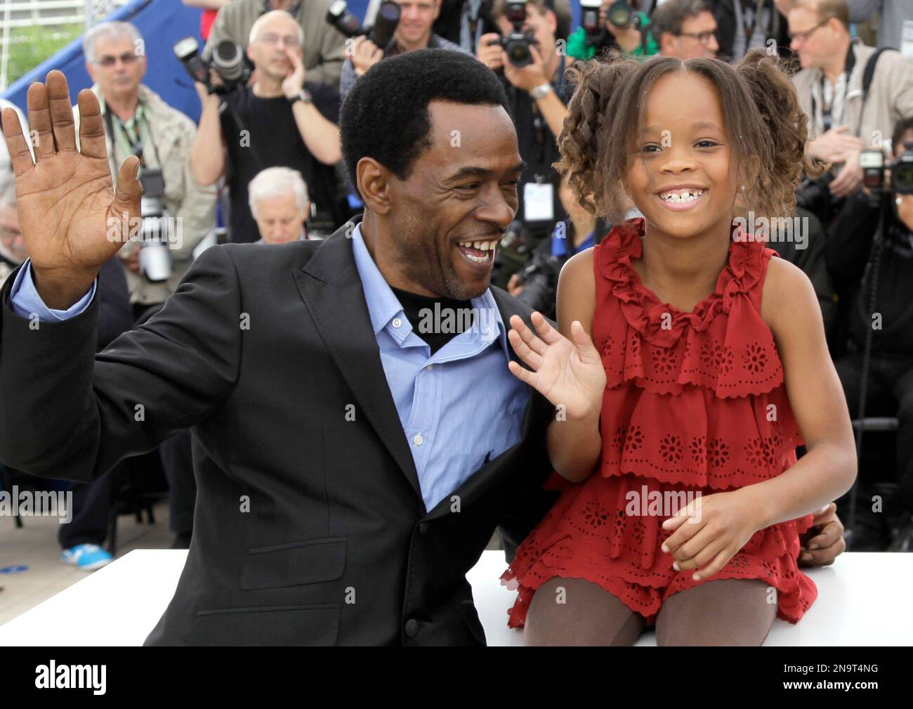 Actors Dwight Henry and Quvenzhane Wallis pose during a photo call for ...