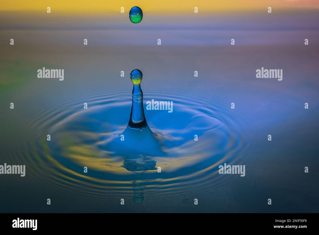 Macro photography water drops photographed with Pluto trigger Stock Photo - Alamy