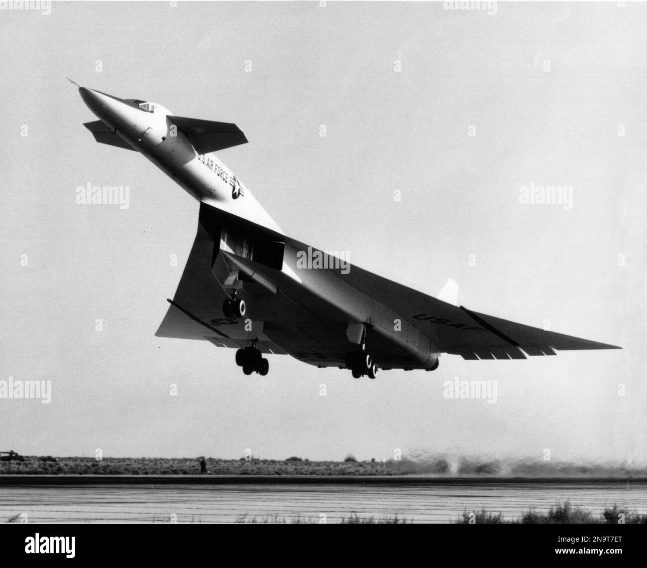 XB-70A research plane taking off from Edwards Air Force Base, Oct. 6 ...