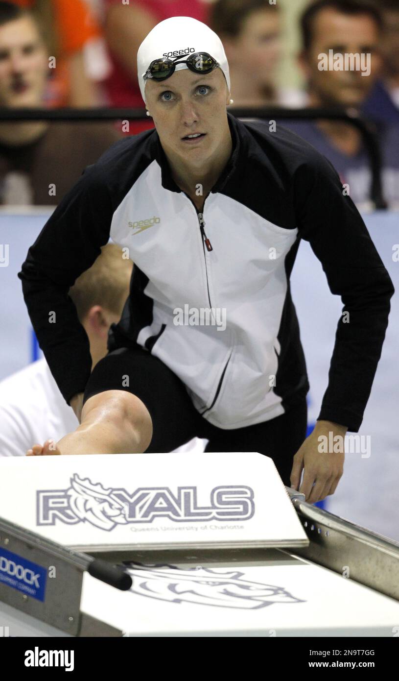 Jessica Hardy prepares for the women's 100 meter breaststroke final at ...