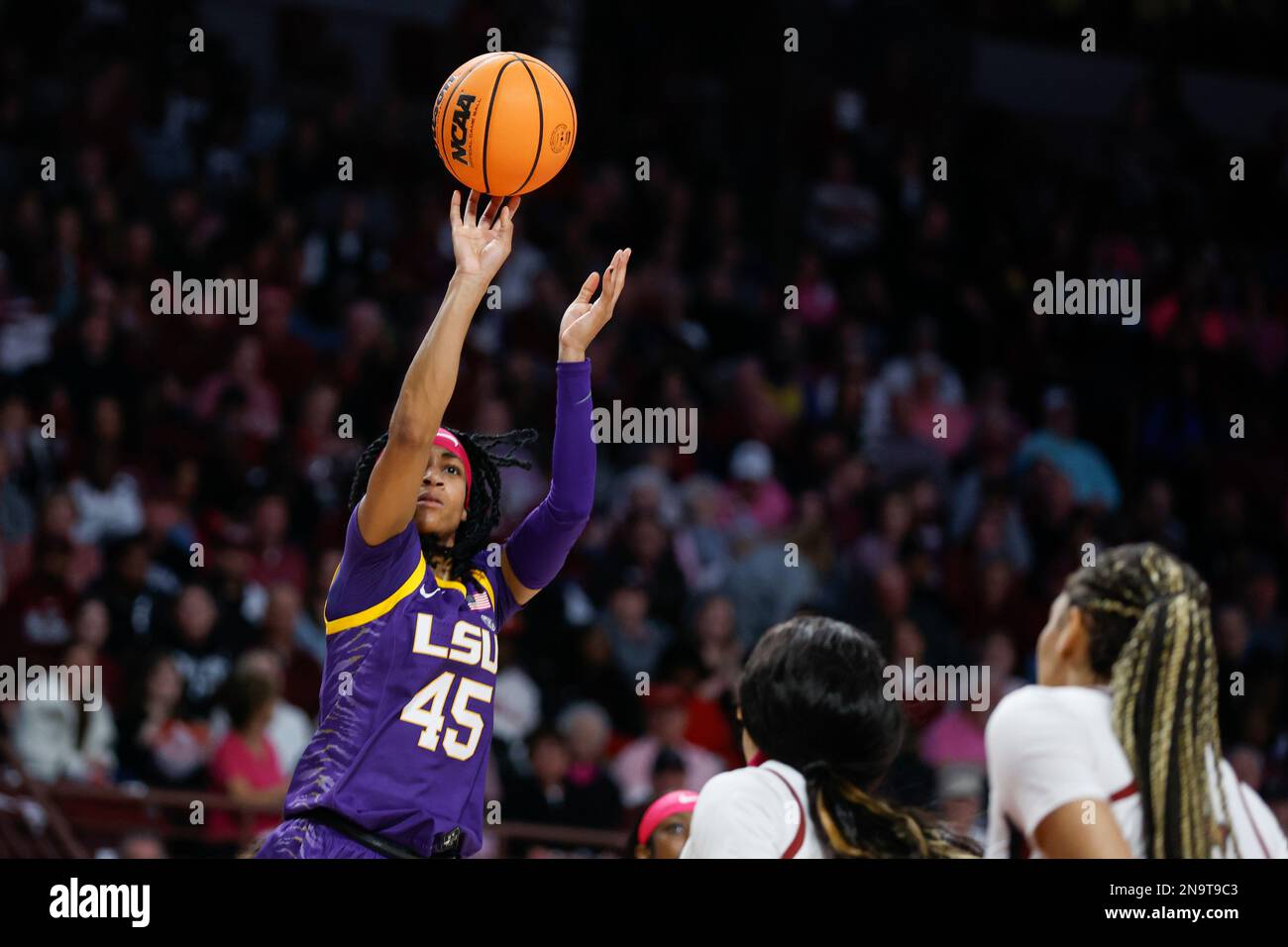 LSU guard Alexis Morris (45) shoots against South Carolina during the ...
