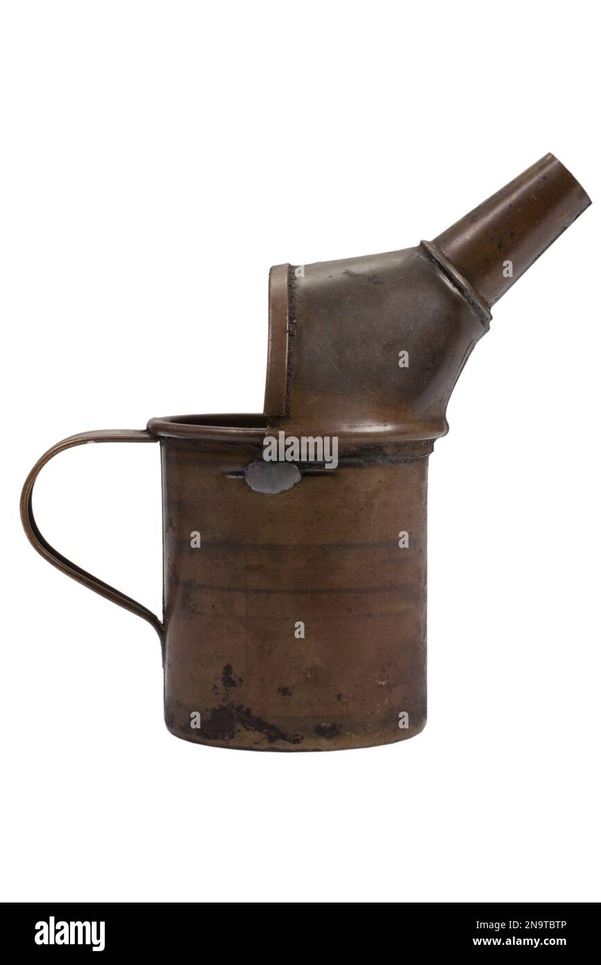 Antique vintage oiler isolated on white background Stock Photo - Alamy