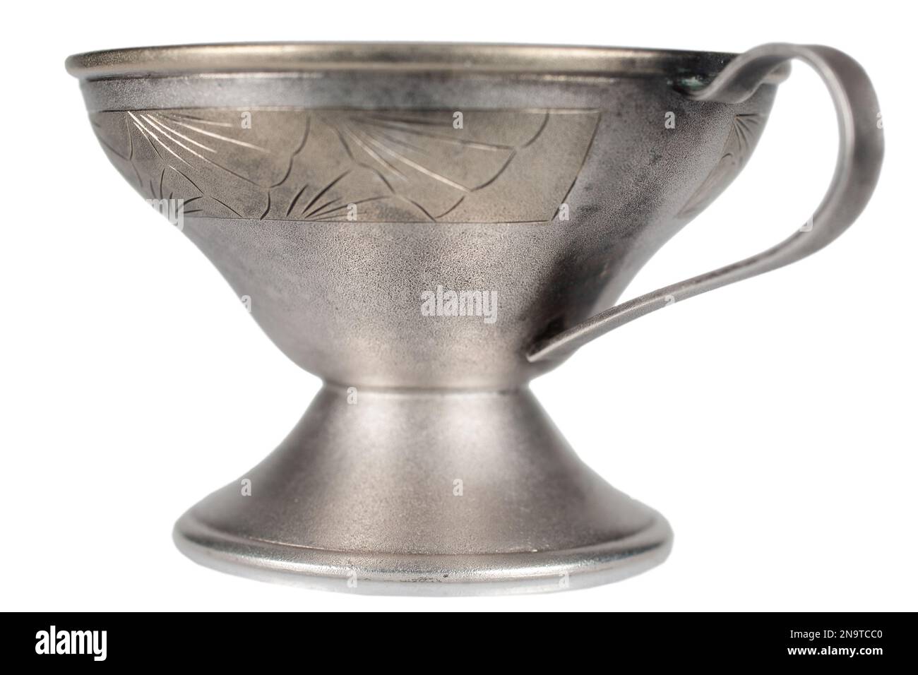 Antique retro silver coffee cup isolated on white background Stock ...