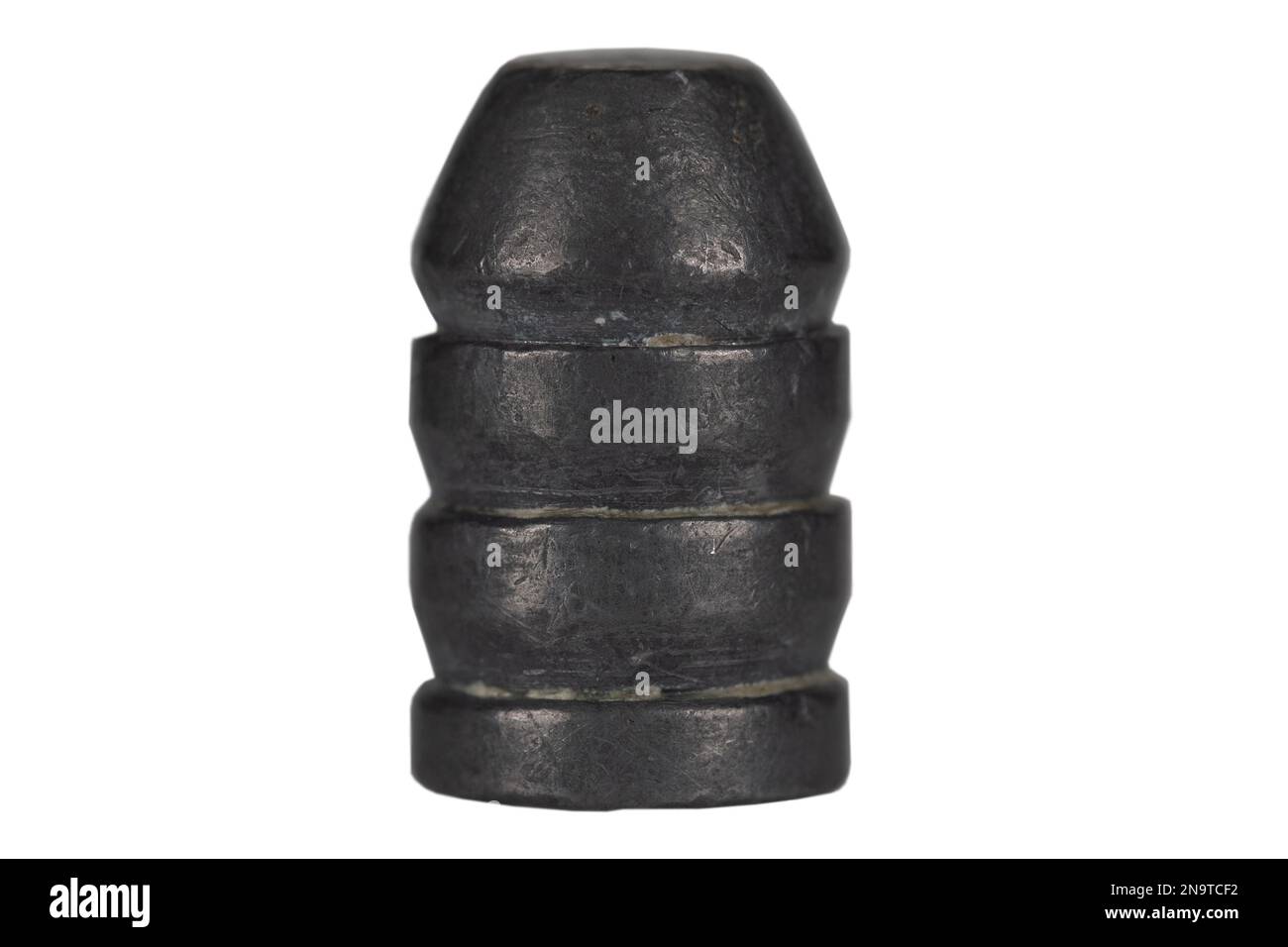 Hand casted lead bullet for muzzle guns isolated on white background ...