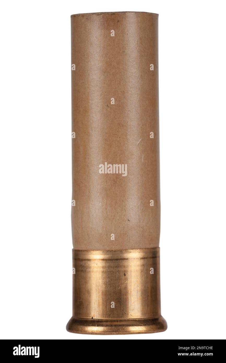 12 gauge retro vintage shotgun cartridge isolated on white background ...
