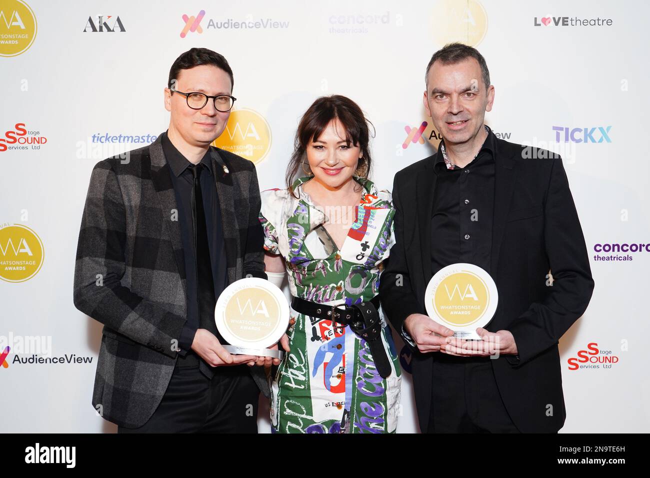 Frances Ruffelle presents Bruce O'Neil and Matt Smith with the award ...