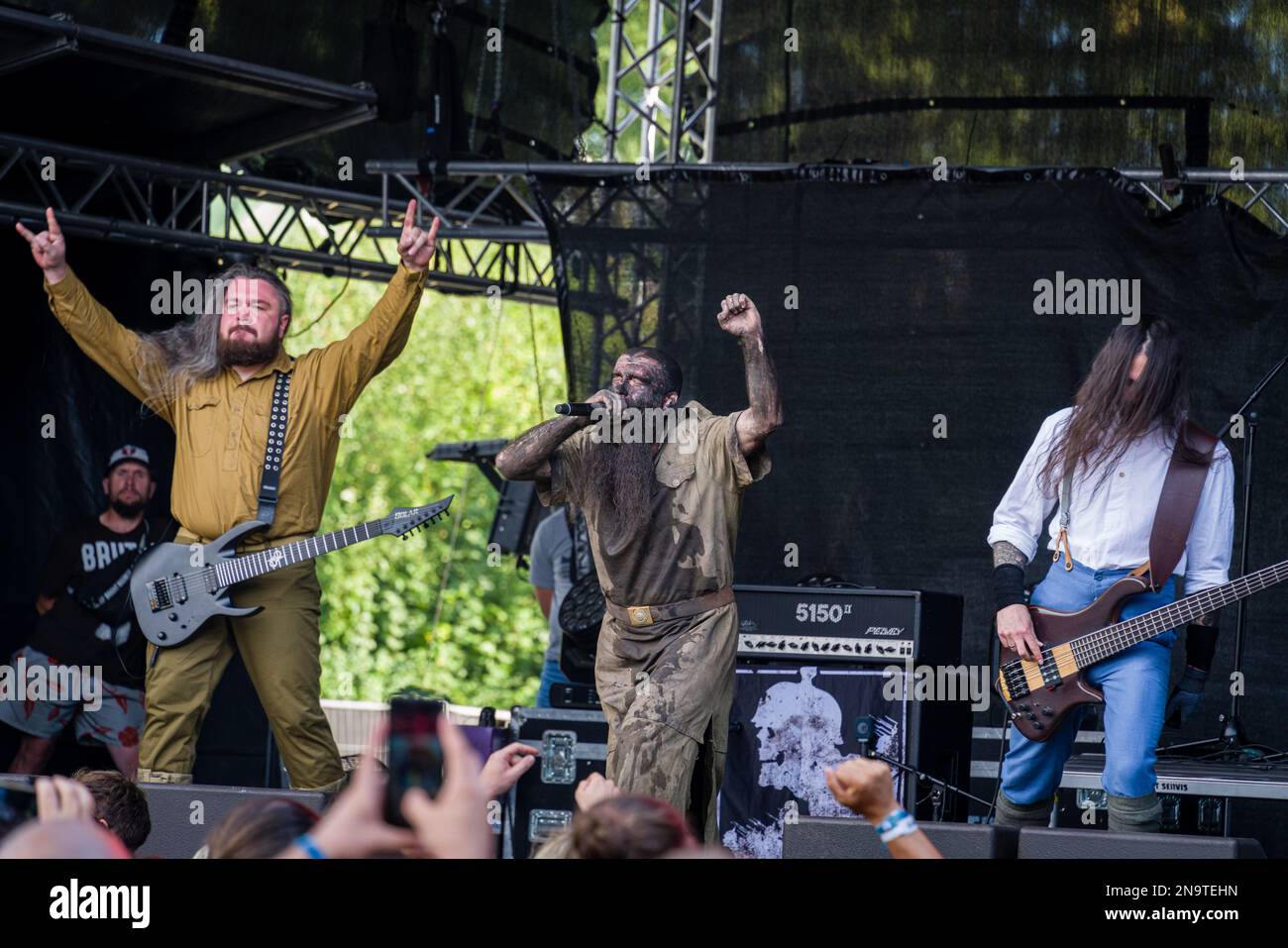 A scenic view of Band 1914 performing on Brutal Assault 2022 festival ...