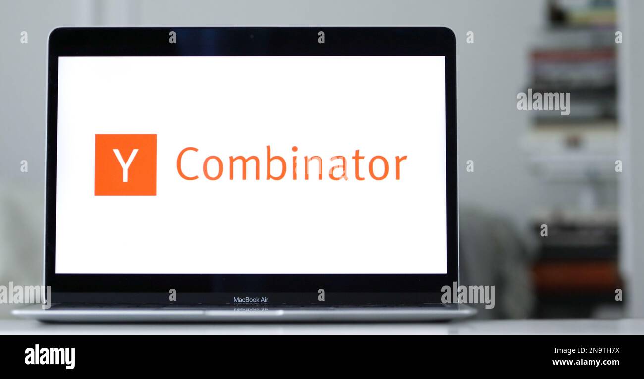 The logo of Y Combinator, one of the world's most prominent startup incubators, displayed on ...