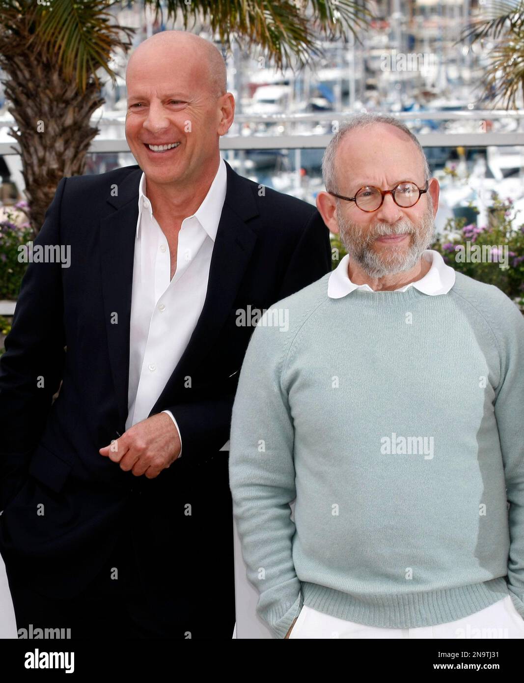 Actors Bruce WIllis and Bob Balaban pose during a photo call for ...