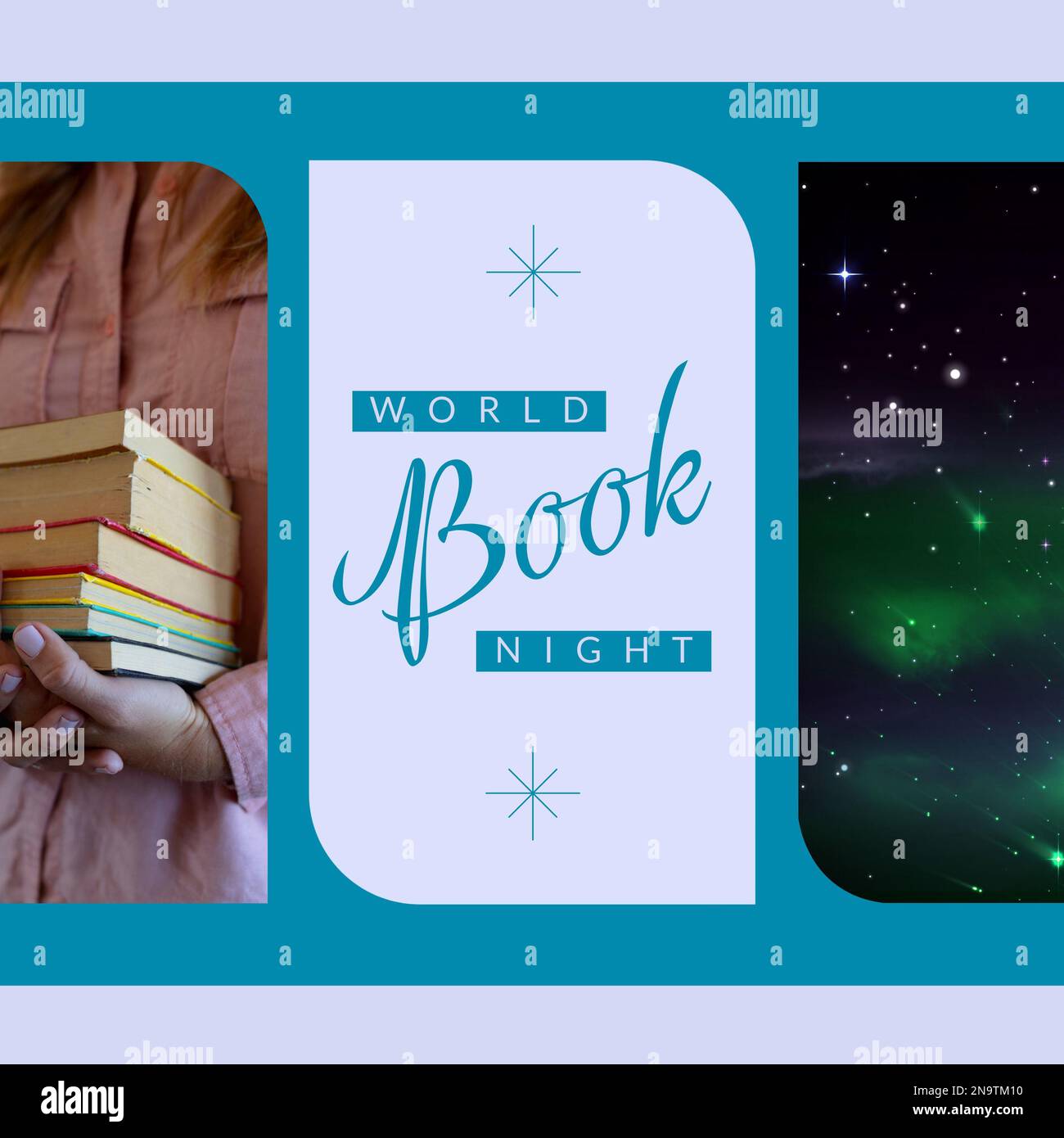 Composition of world book night text over woman holding books Stock Photo - Alamy