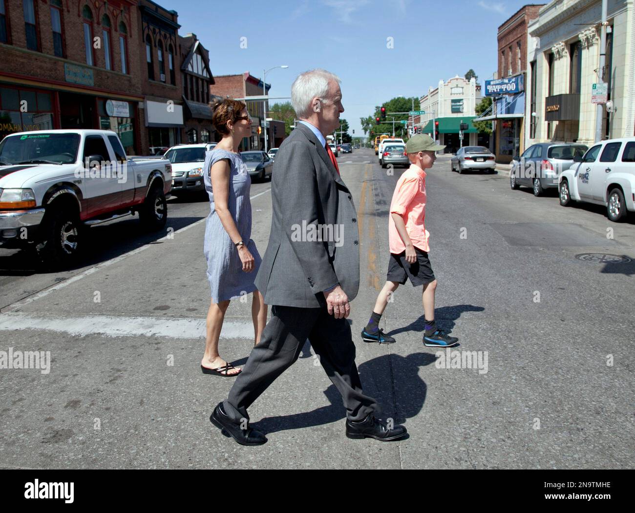 Democratic senate candidate Bob Kerrey, his son, Henry, and wife, Sarah ...