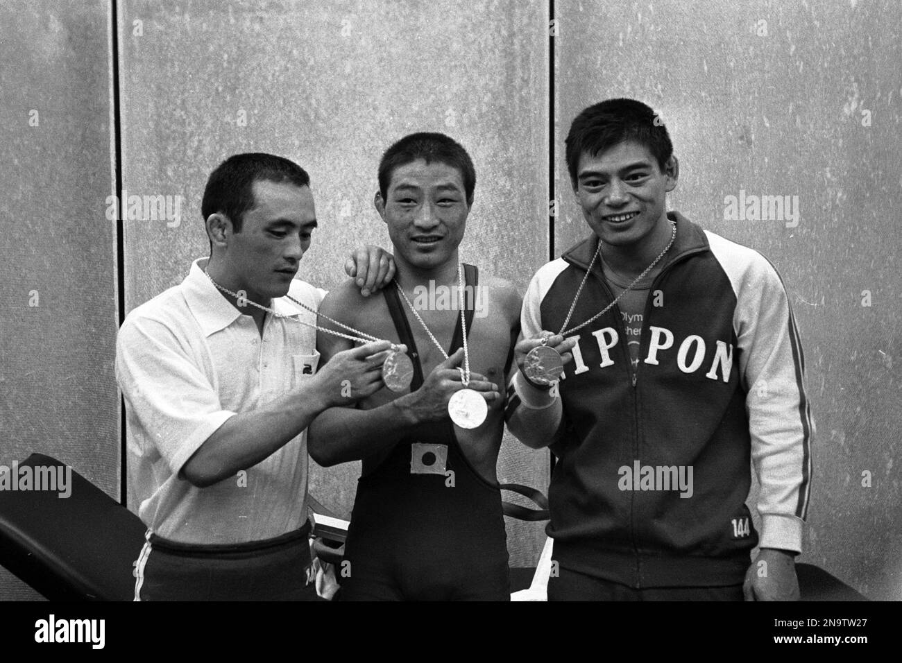 Japanese freestyle wrestling Summer Olympic Games winners display their ...