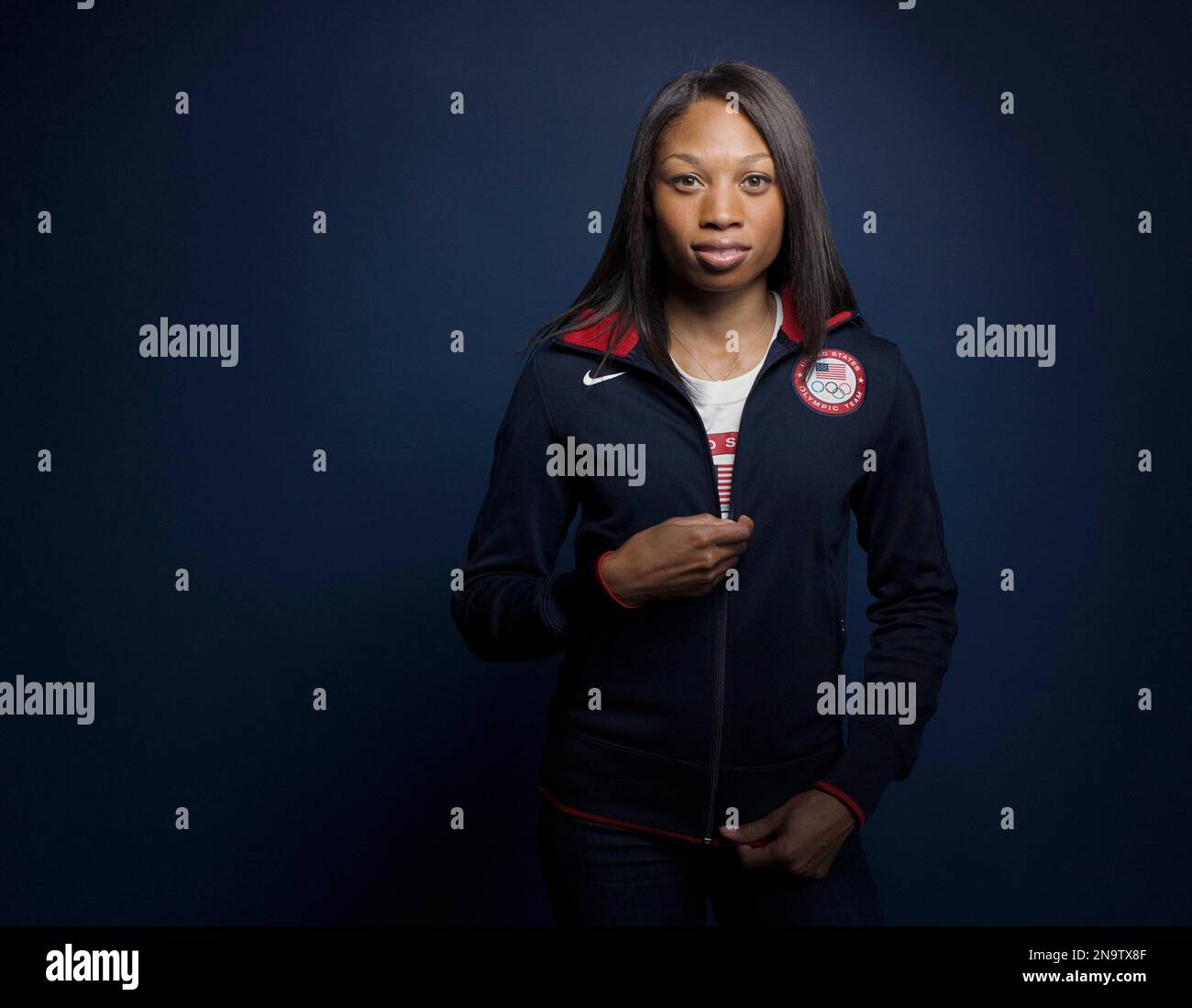 Sprinter Allyson Felix poses for a portrait at the Team USA Olympic ...