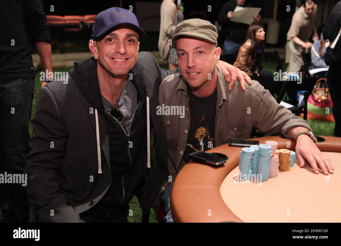 Hank Azaria, left, and winner Scott Vener are seen after the final ...