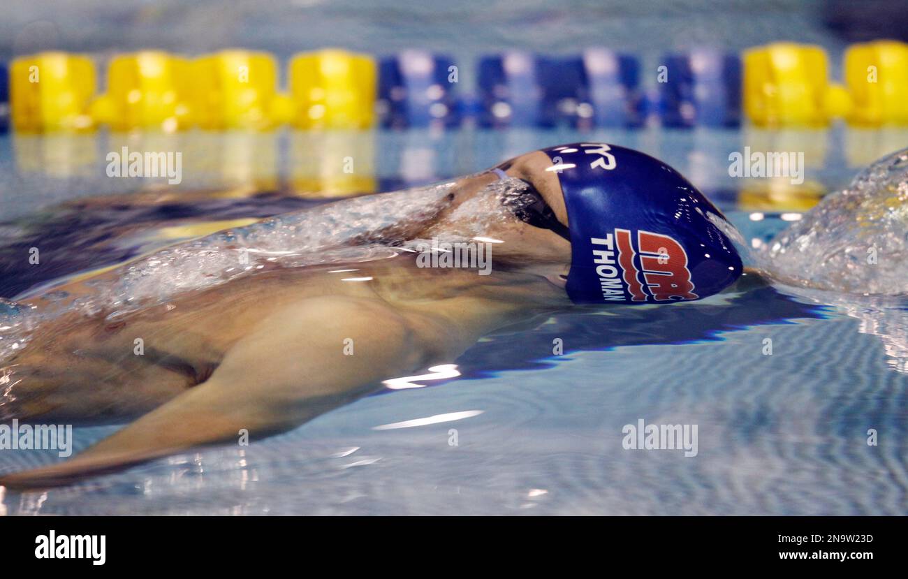 Nick Thoman hovers under the water on his way to a first-place finish ...