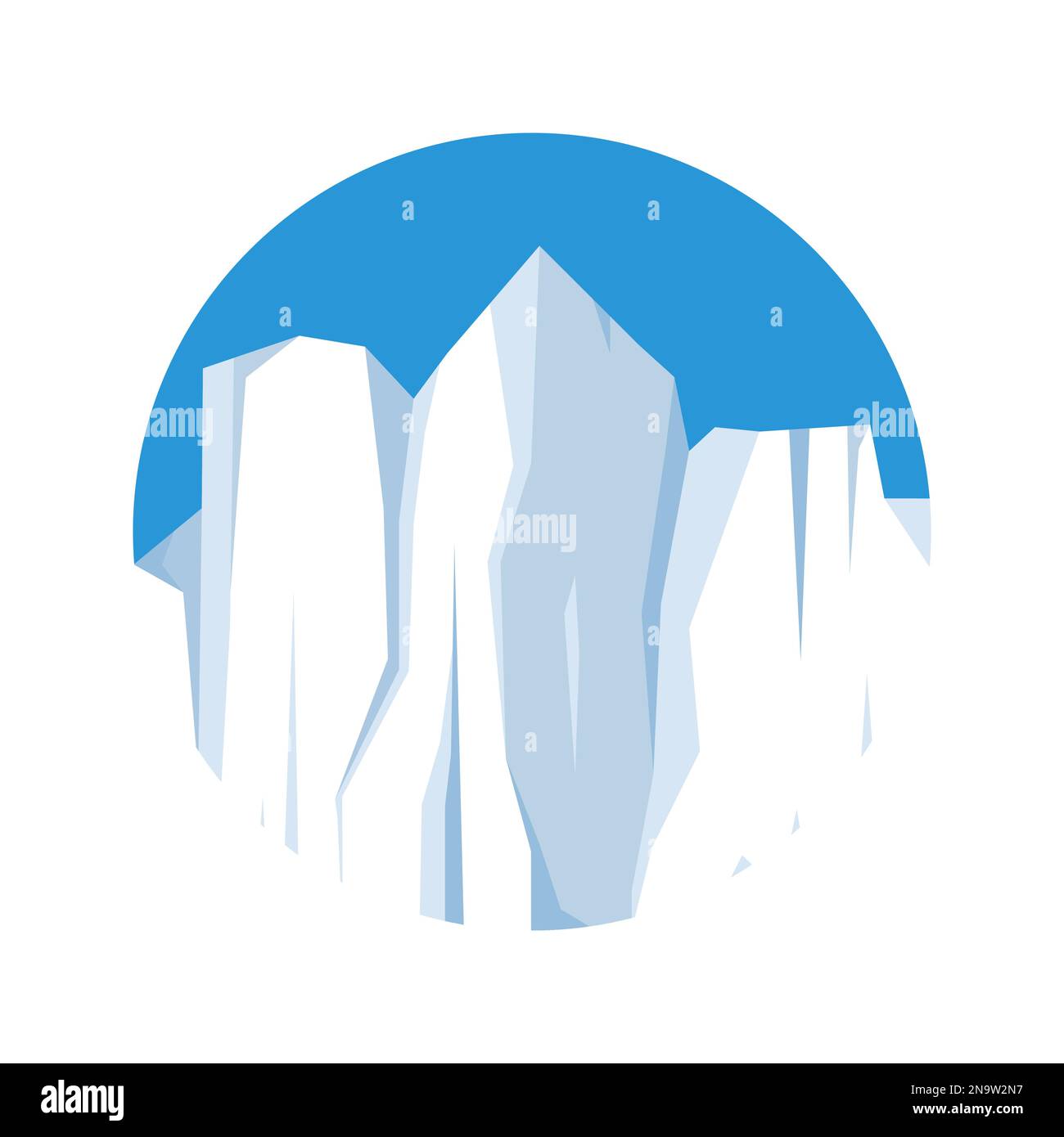 Round floating iceberg, drifting arctic glacier, block of frozen ocean ...