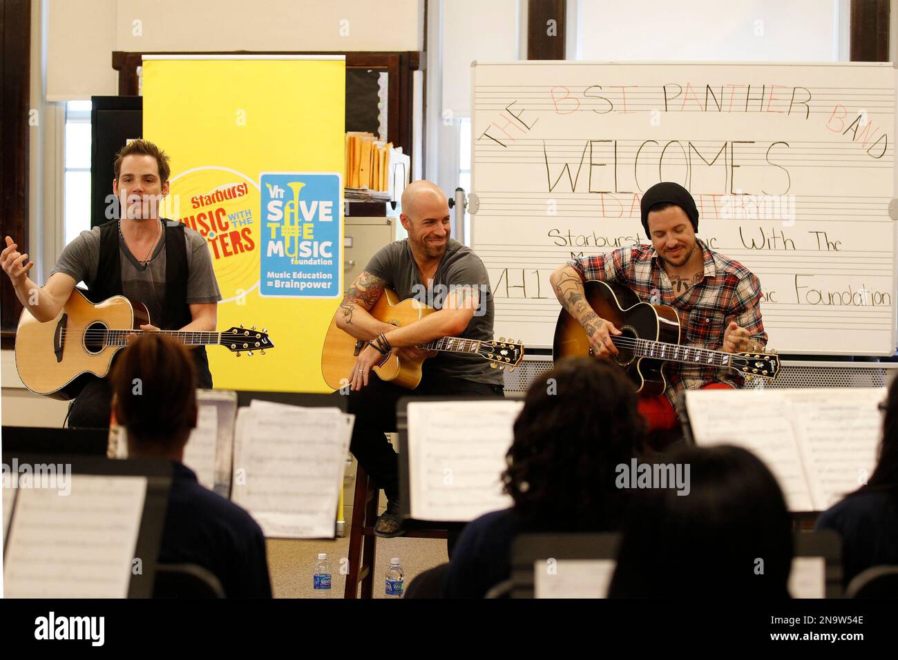 Members of the band Daughtry, left to right Brian Craddock, Chris ...