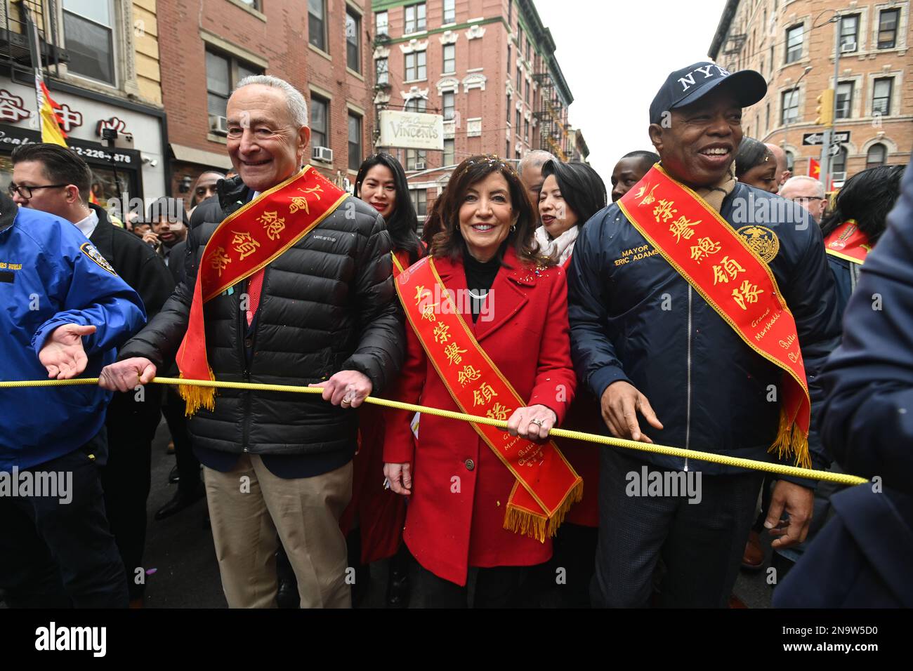 Senator Chuch Schumer, Governor Kathy Hochul and Mayor Eric Adams march ...