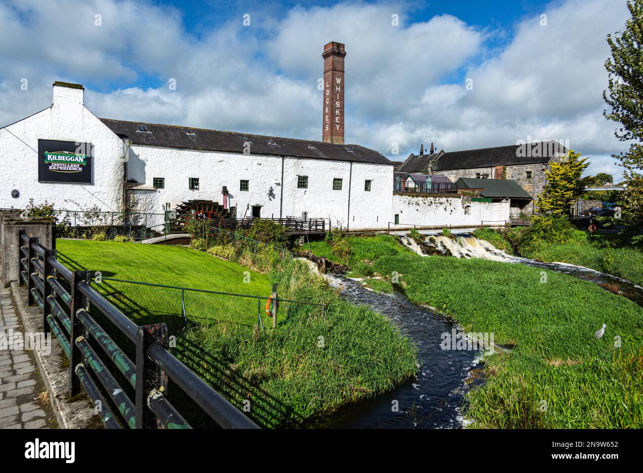 Brosna River, County Westmeath, Ireland, Kilbeggan Distillery Stock ...