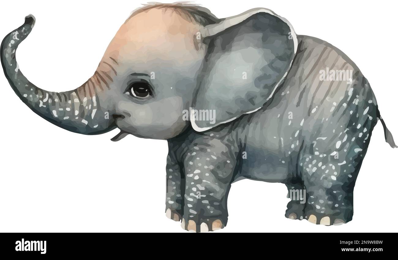 Baby Elephant Watercolor Stock Vector Image & Art - Alamy