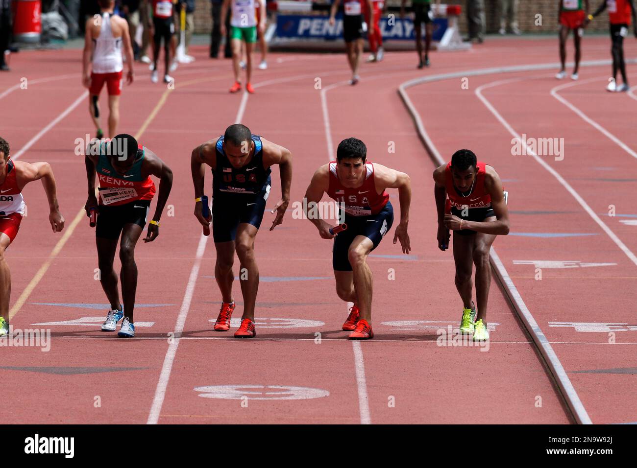 Tyler Mulder, of the USA Blue team, and Russell Brown, of the USA Red ...