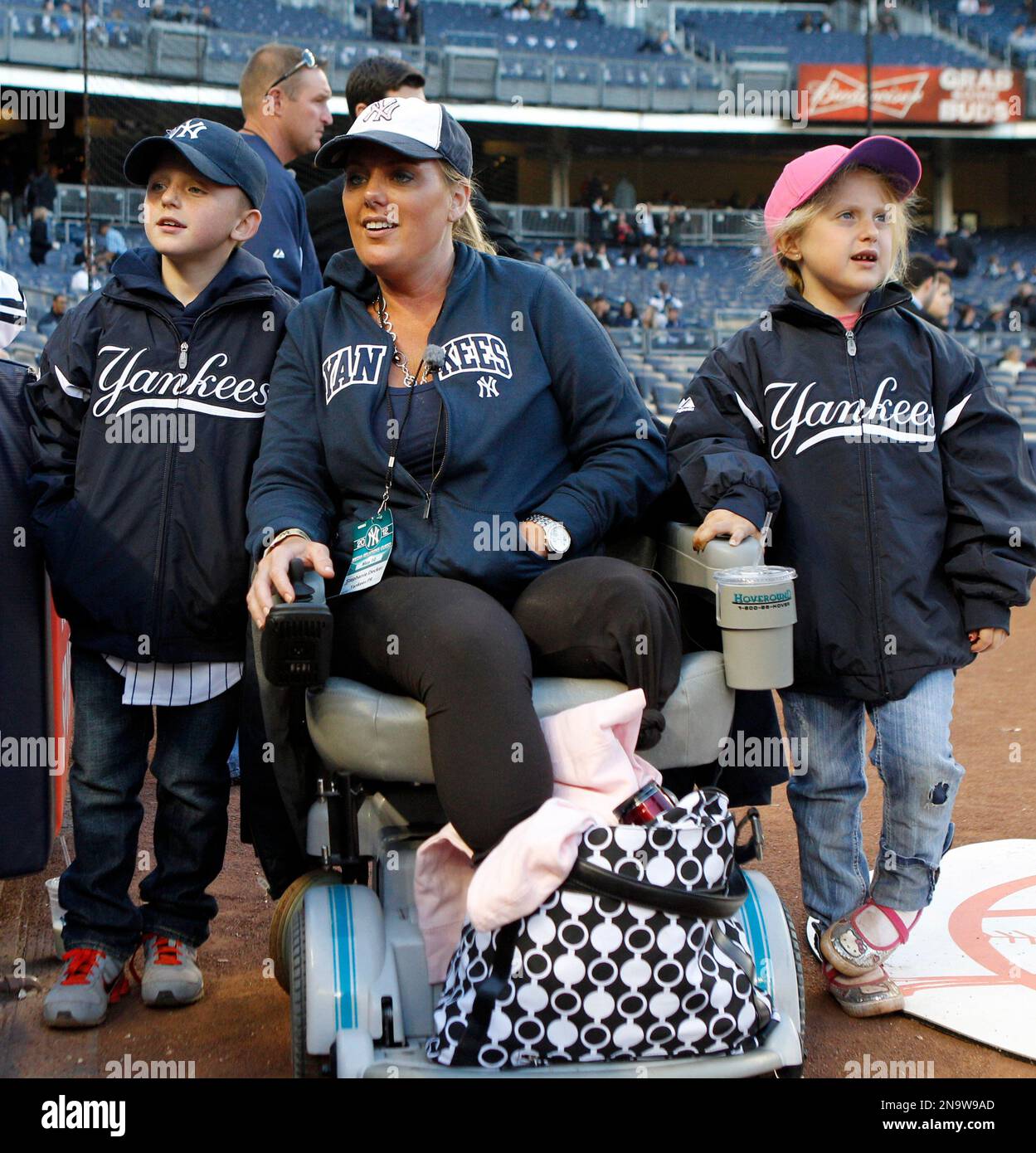 Stephanie Decker, center, of Sellersburg, Indiana, poses with her son ...