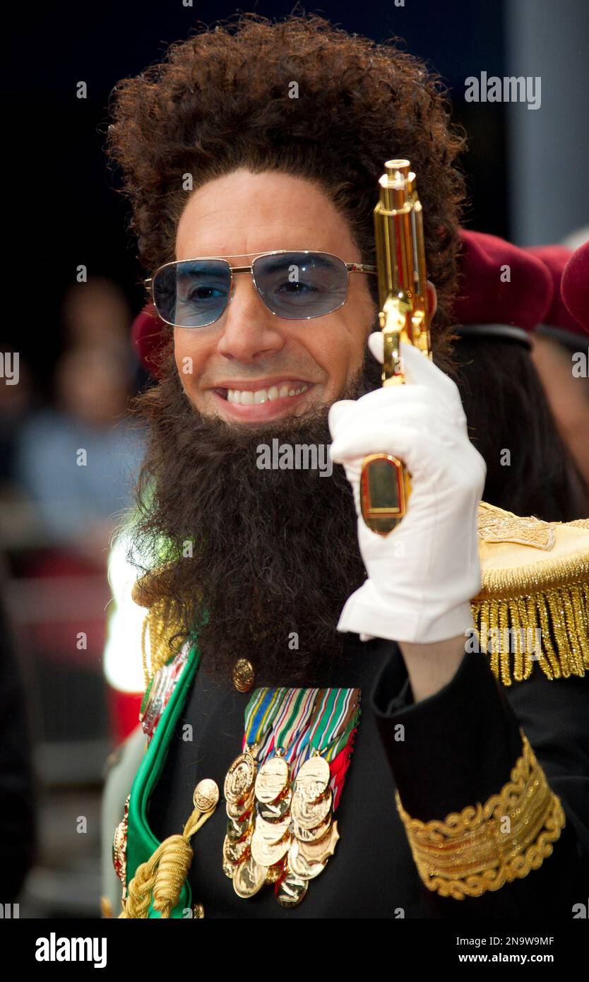 British actor Sacha Baron Cohen, who plays Admiral General Aladeen ...
