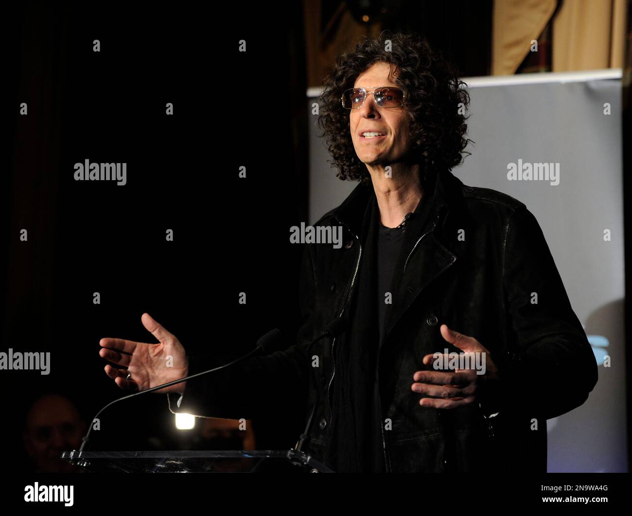 Satellite radio talk show host Howard Stern, speaks to the media about ...