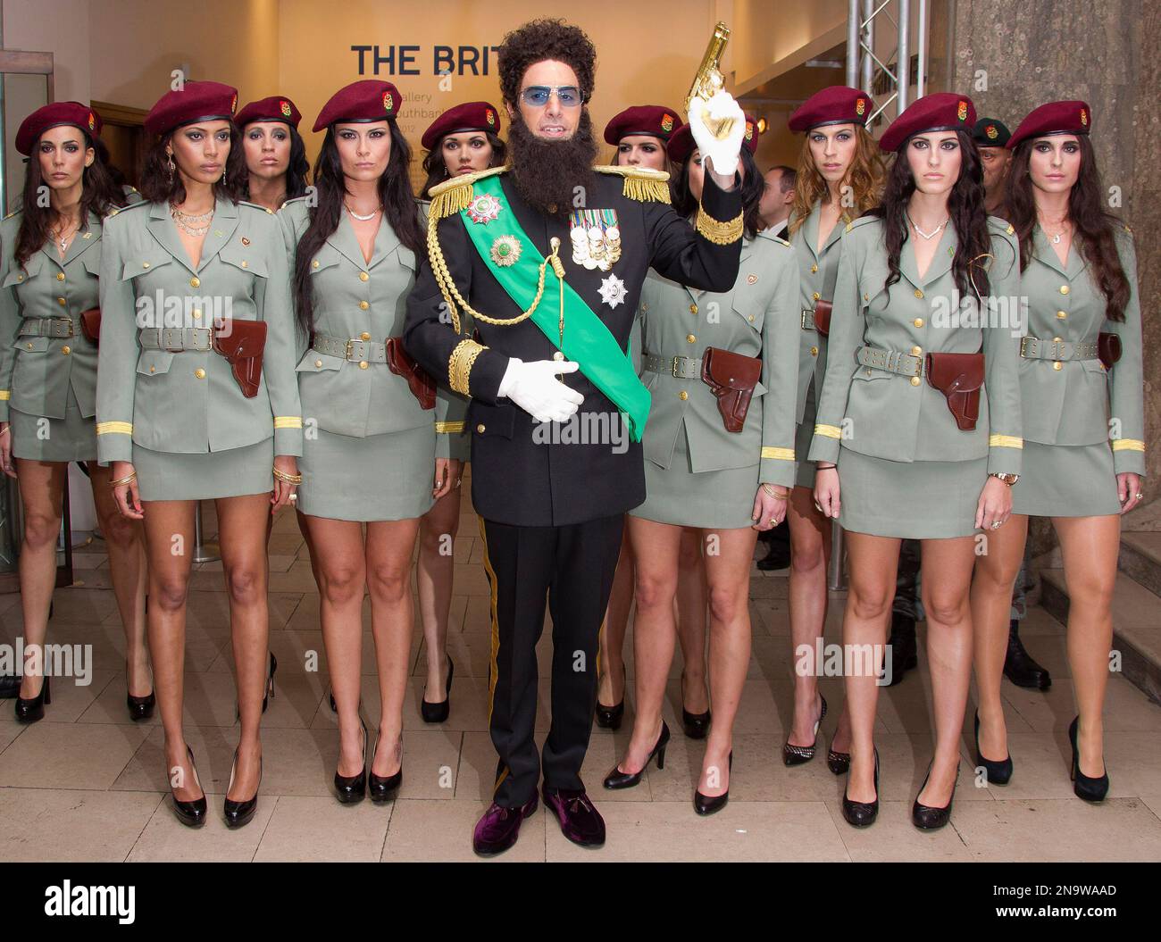 British actor Sacha Baron Cohen, who plays Admiral General Aladeen ...