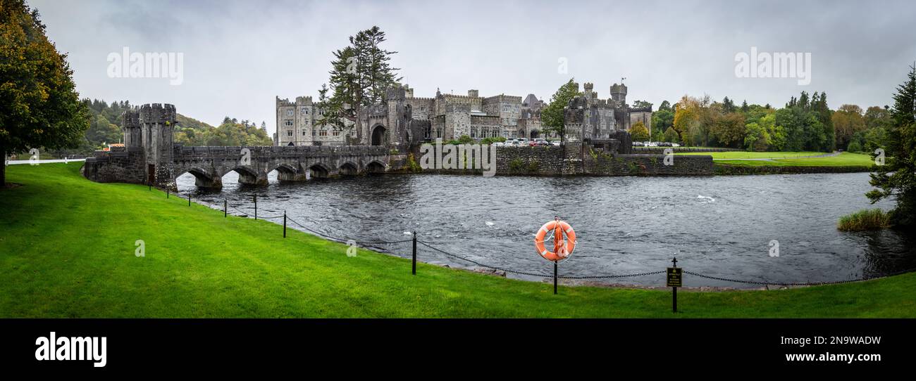 Panorama of Ashford Castle, a exclusive, luxury hotel, Cong, County ...