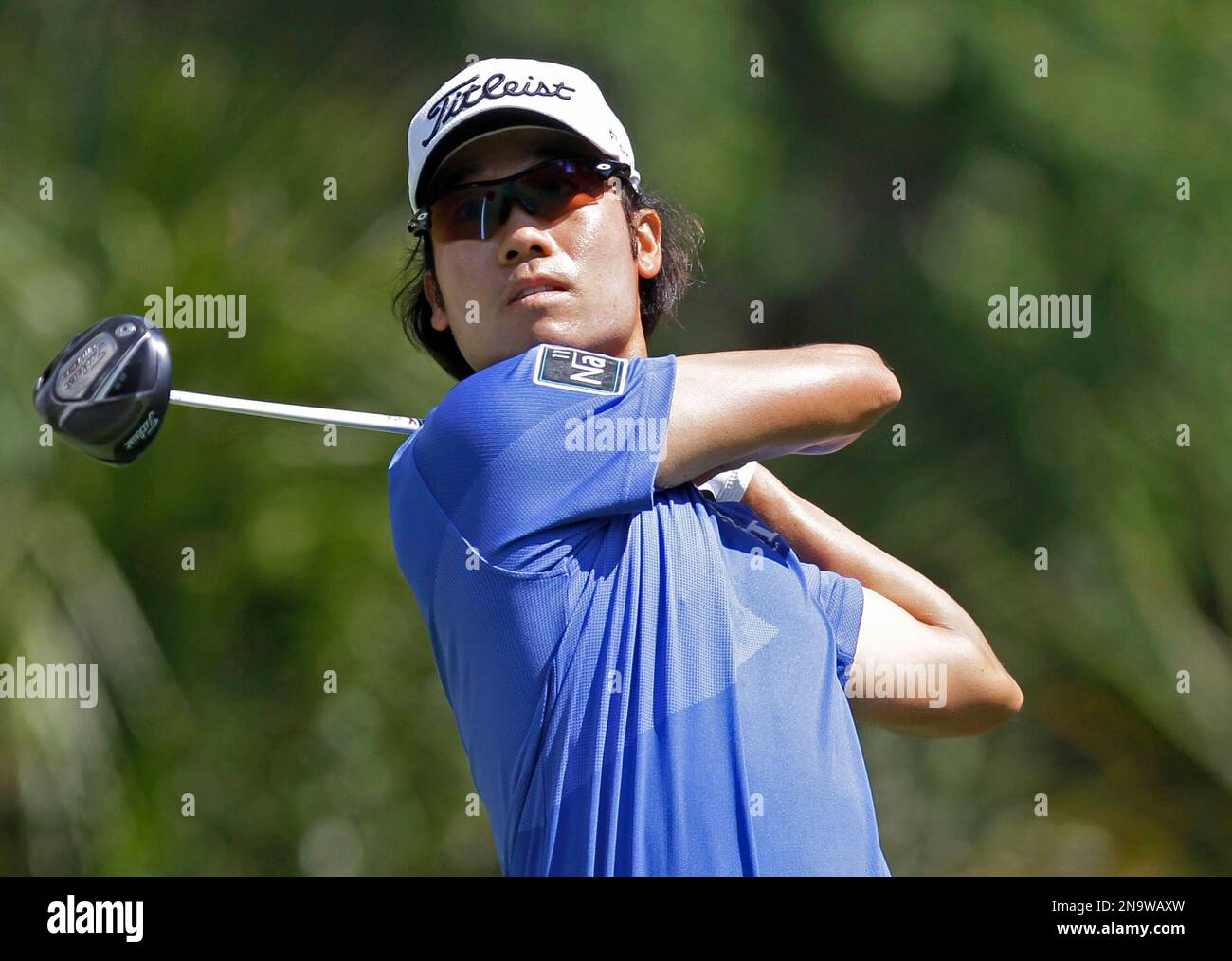 Kevin Na hits from the second tee during the first round of the Players ...