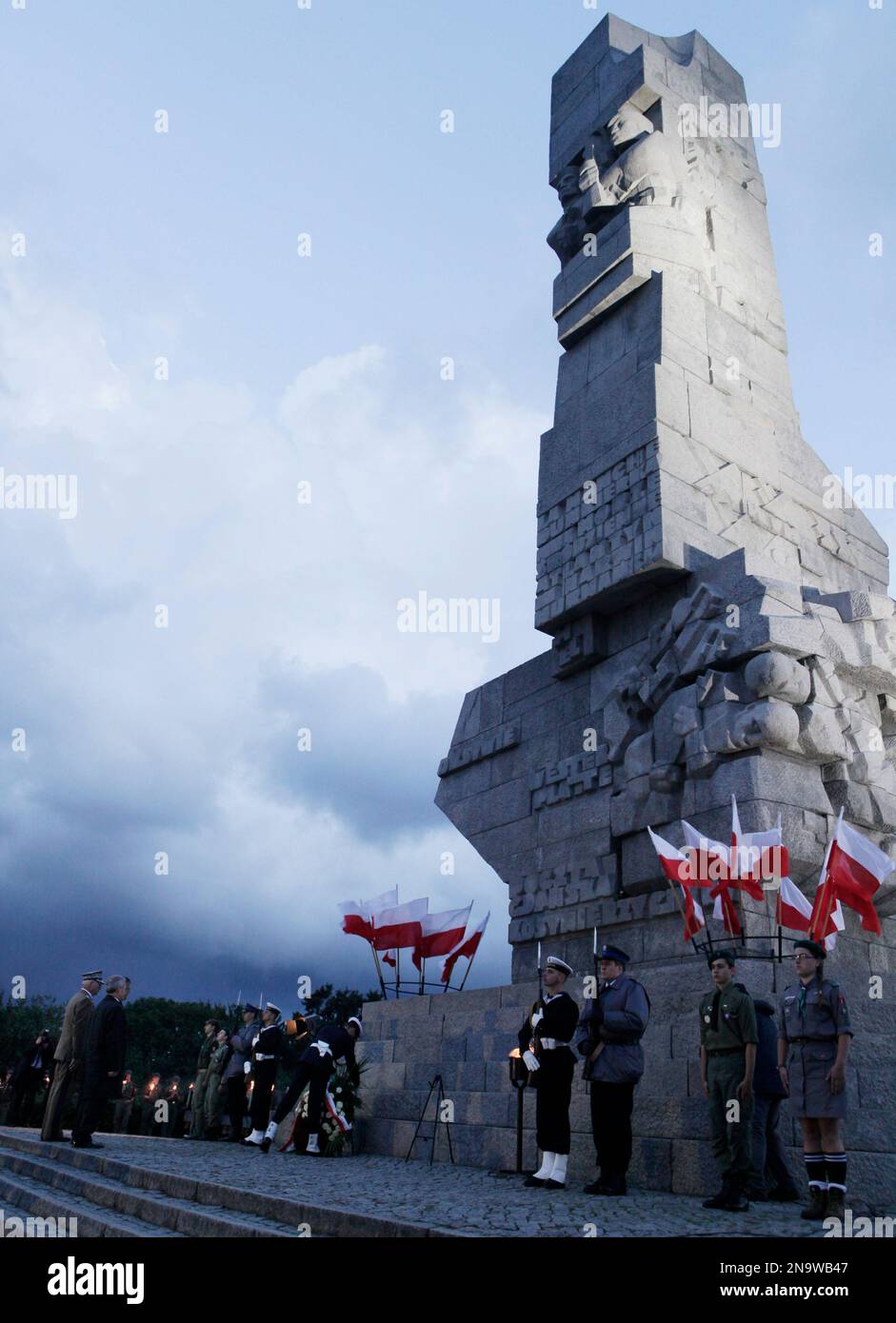 FILE - In this Sept. 1, 2010 file photo, the Westerplatte monument is ...