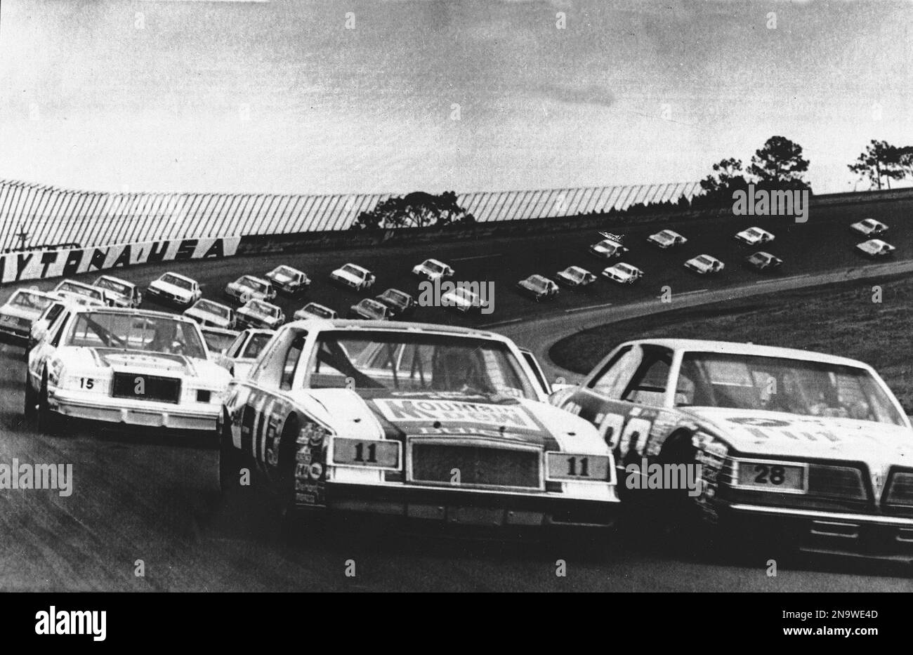 Forty-two Grand National cars take off for the start of the Daytona 500 ...