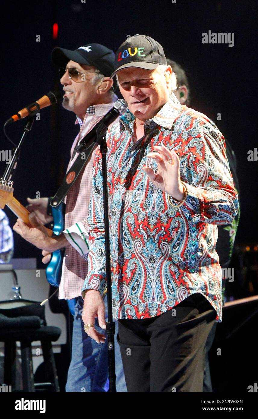 Original members of The Beach Boys David Marks, left, and Mike Love ...