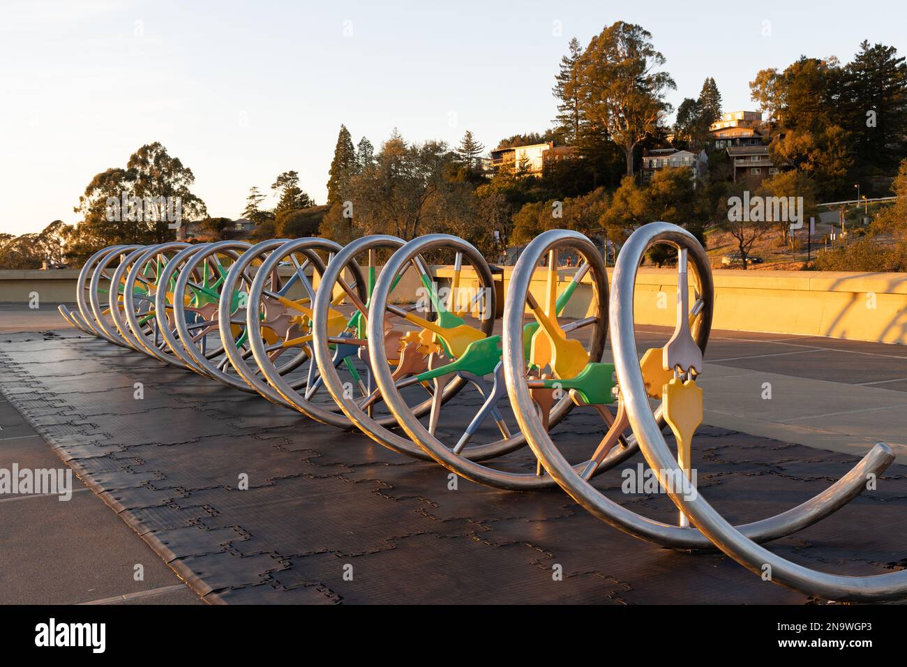 DNA artwork outside the Lawrence Science Museum Stock Photo - Alamy