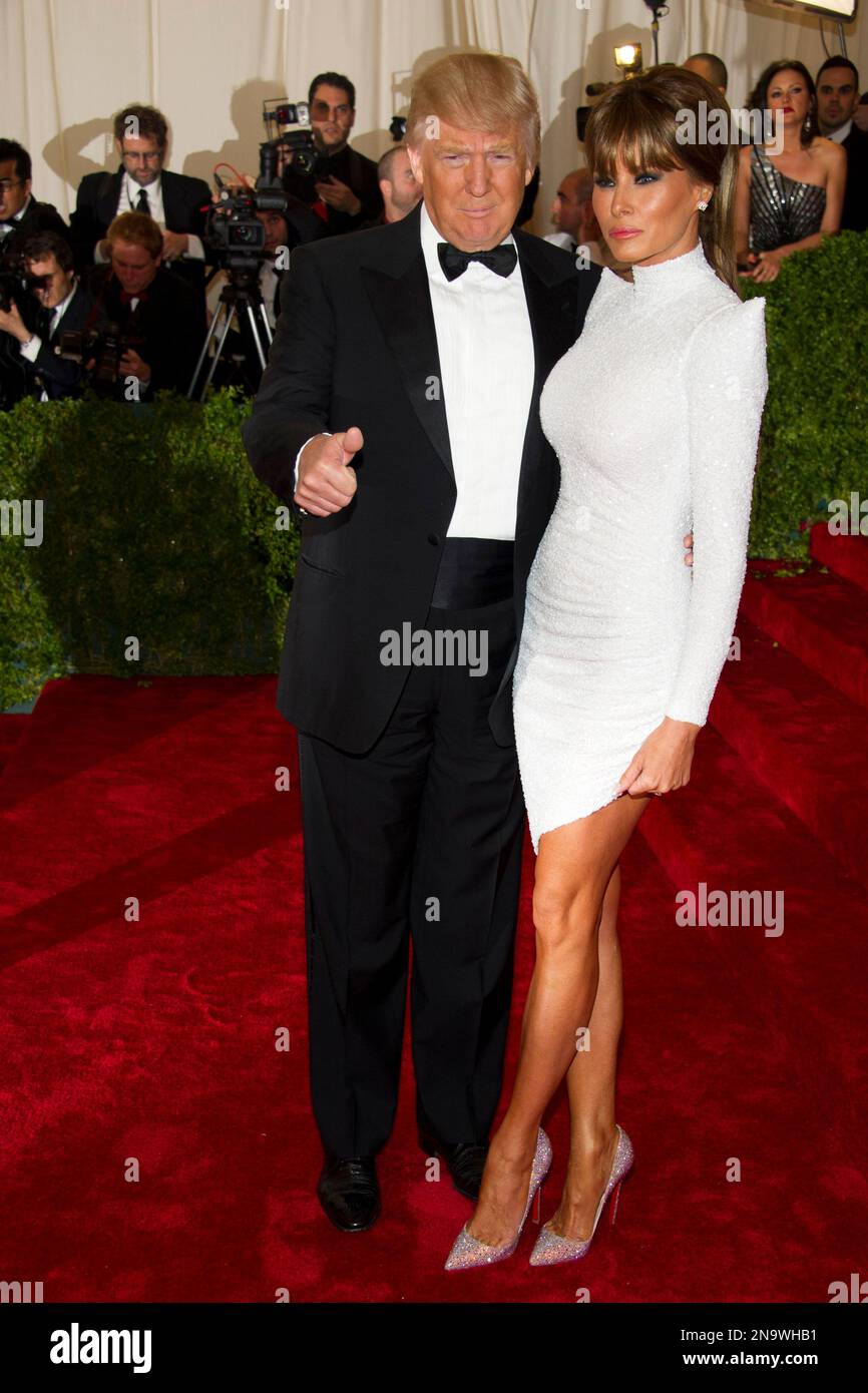 Donald Trump and Melania Trump arrive at the Metropolitan Museum of Art ...
