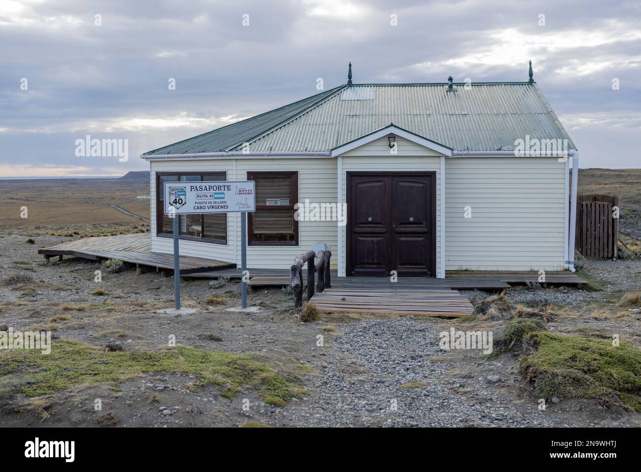 Official building at kilometer 0 of the famous Ruta40 in southern ...