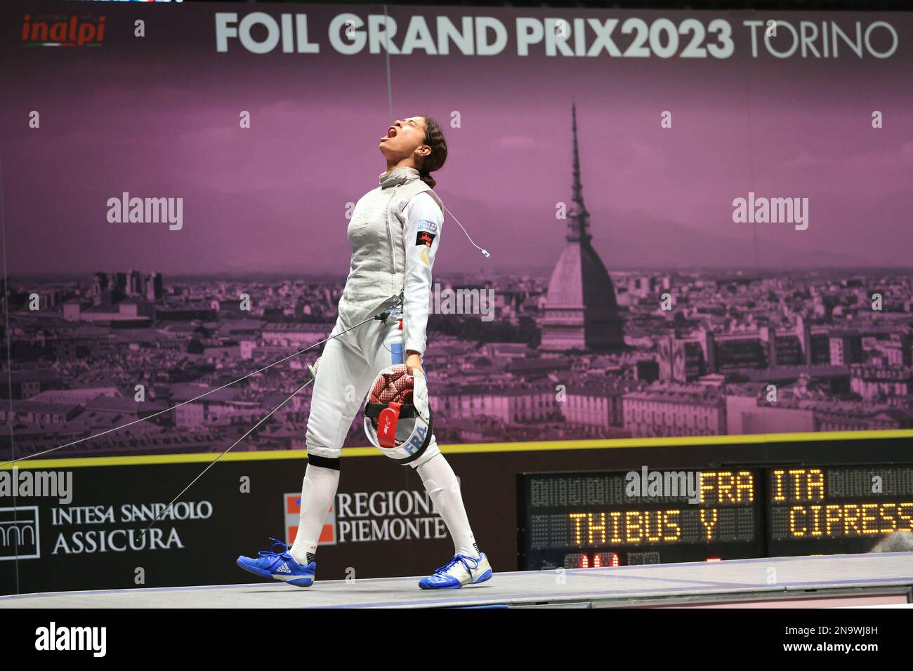 Pala Alpitour, Turin, Italy, February 12, 2023, Ysoara THIBUS (France ...