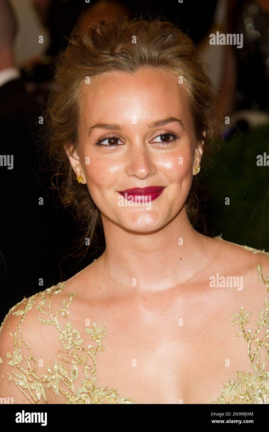 Leighton Meester arrives at the Metropolitan Museum of Art Costume ...