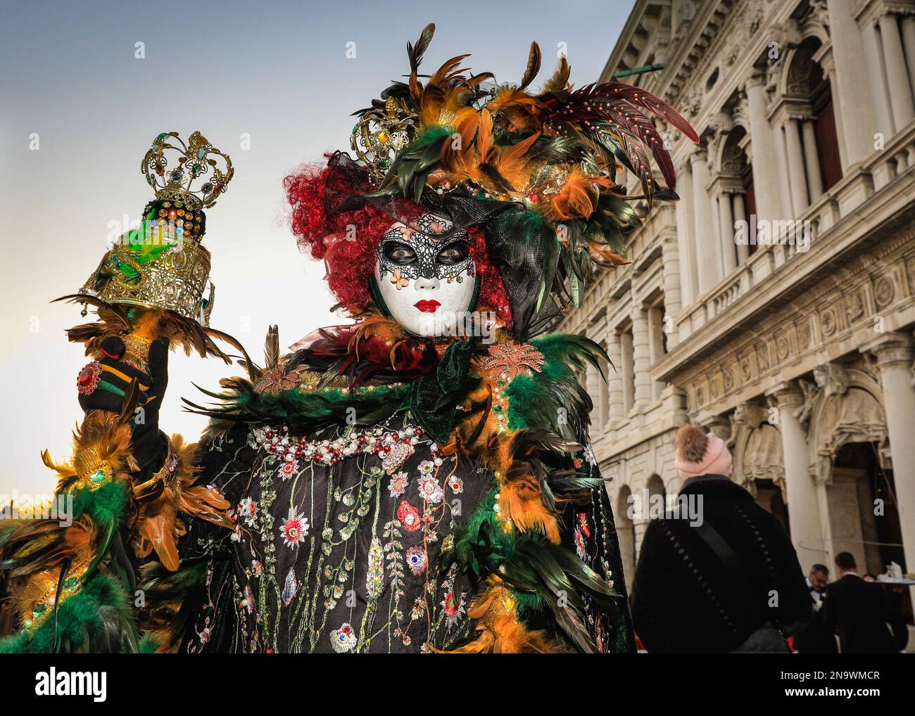 Venice, Italy. 12th Feb, 2023. Costumed carnival participants and ...