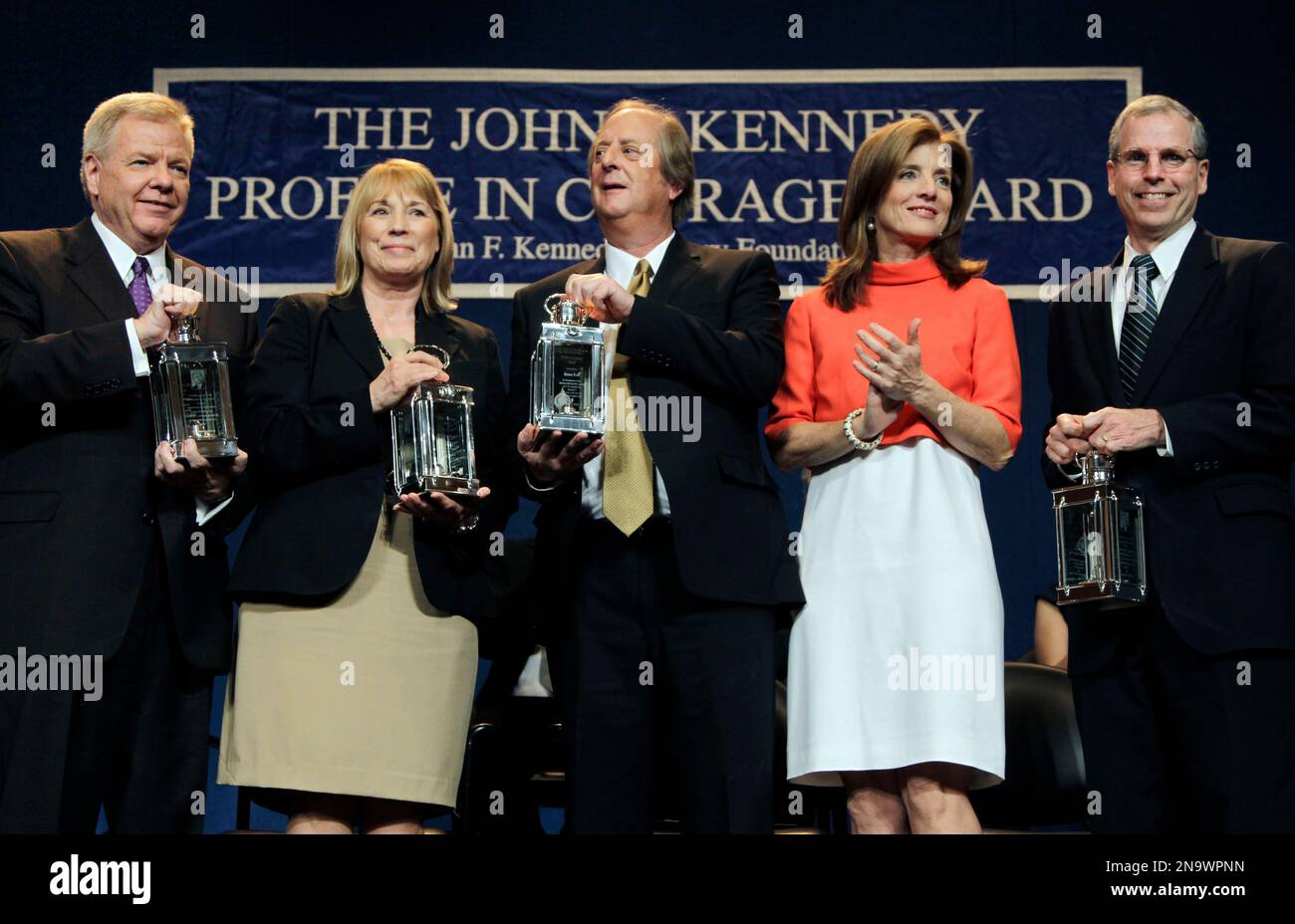 Caroline Kennedy, second from right, applauds as the recipients of the ...