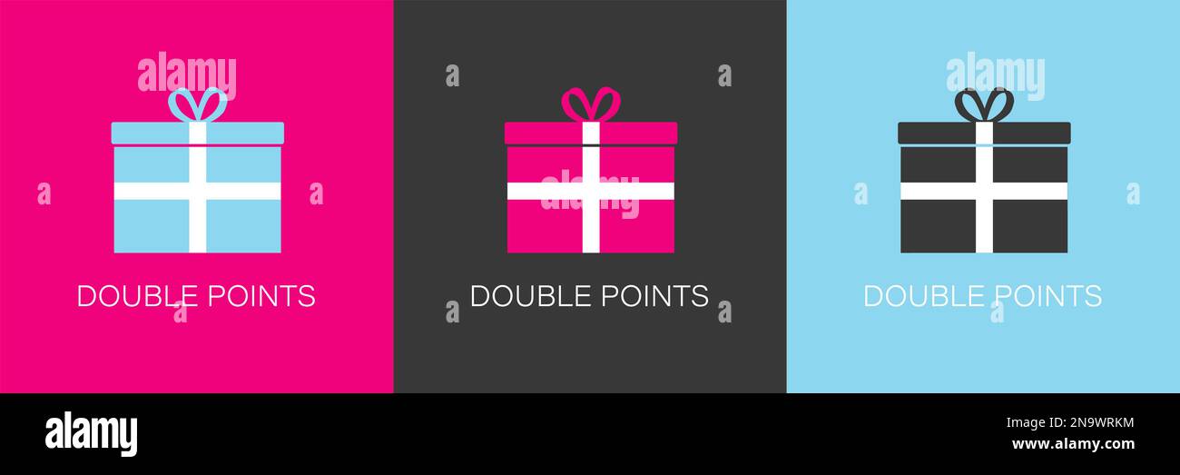 Set of double points posters. Marketing concept Stock Vector Image ...