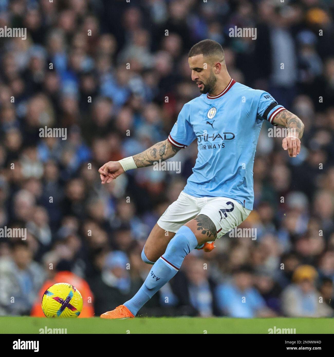 Kyle Walker #2 of Manchester City during the Premier League match ...