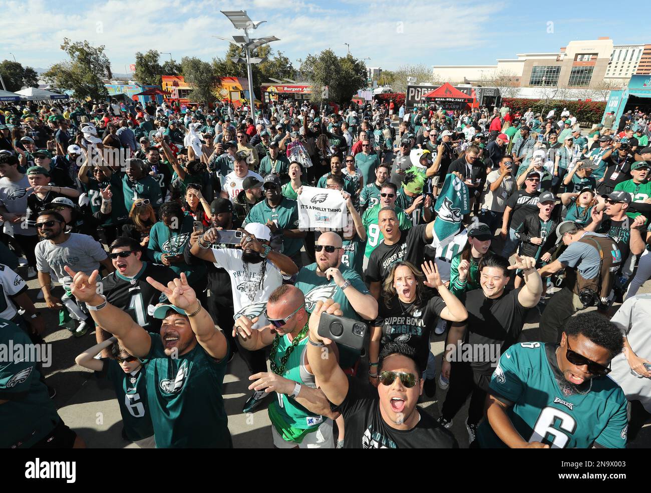 Glendale, United States. 12th Feb, 2023. Philadelphia Eagles fans rally ...