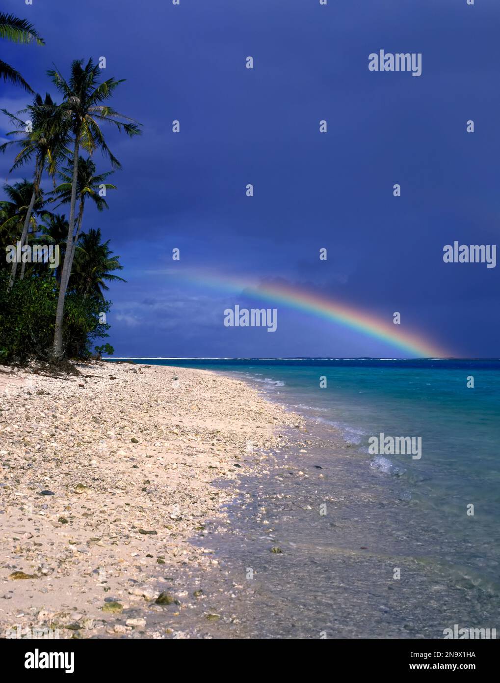 Rainbow over ocean; Bora Bora, French Polynesia Stock Photo - Alamy