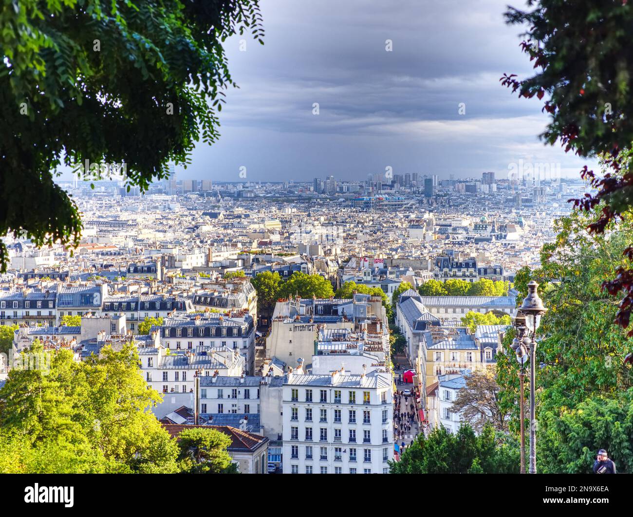 Paris overlook landscape from Montmartre hill Stock Photo - Alamy