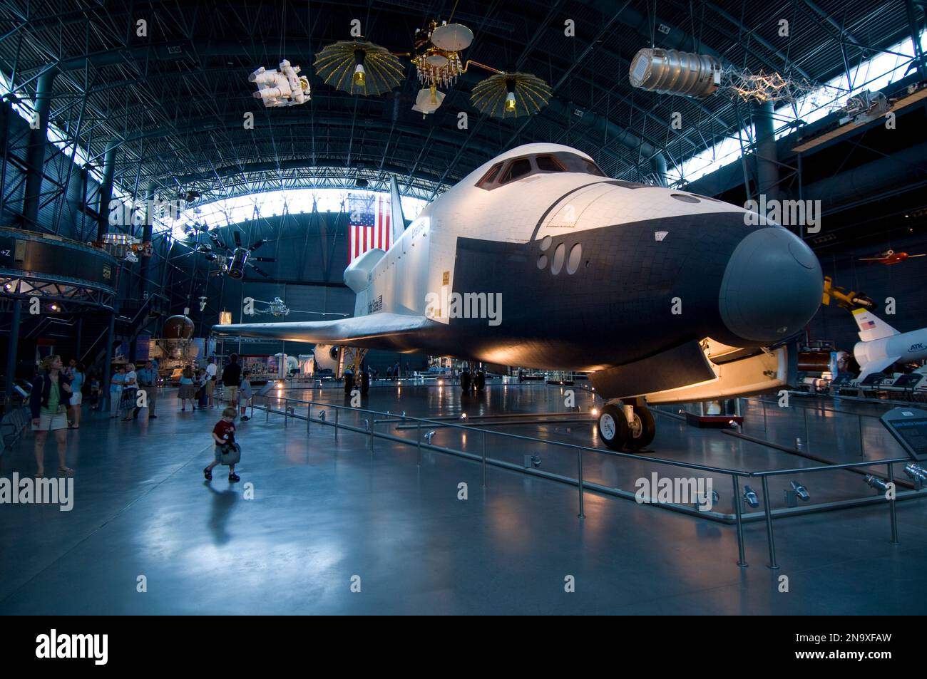 The space shuttle 'Enterprise' in a hangar at the National Air and ...